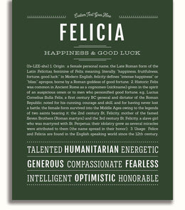 Felicia | Name Art Print – Name Stories