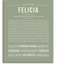 Felicia Personalized Name Meaning Art Prints – Name Stories