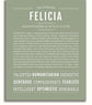 Felicia Personalized Name Meaning Art Prints – Name Stories
