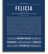 Felicia | Name Art Print – Name Stories