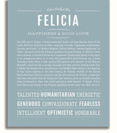 Felicia | Name Art Print – Name Stories