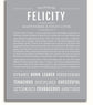 Felicity Personalized Name Meaning Art Prints – Name Stories