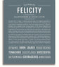 Felicity Personalized Name Meaning Art Prints – Name Stories