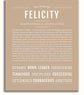 Felicity Personalized Name Meaning Art Prints – Name Stories