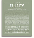 Felicity Personalized Name Meaning Art Prints – Name Stories