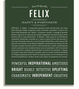Felix Personalized Name Meaning Art Prints – Name Stories