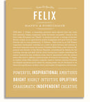 Felix Personalized Name Meaning Art Prints – Name Stories