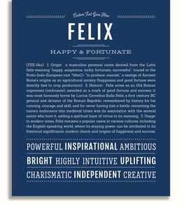 Felix Personalized Name Meaning Art Prints – Name Stories