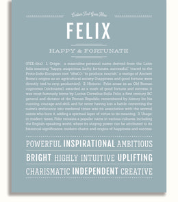 Felix Personalized Name Meaning Art Prints – Name Stories