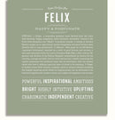 Felix Personalized Name Meaning Art Prints – Name Stories