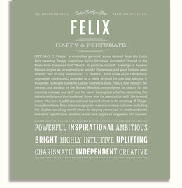 Felix Personalized Name Meaning Art Prints – Name Stories