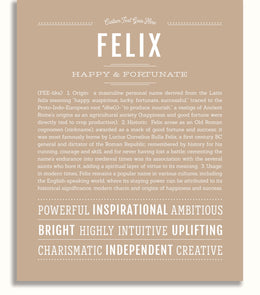 Felix Personalized Name Meaning Art Prints – Name Stories