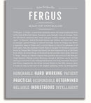 Fergus Personalized Name Meaning Art Prints – Name Stories