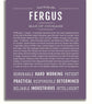 Fergus Personalized Name Meaning Art Prints – Name Stories
