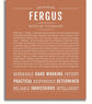 Fergus Personalized Name Meaning Art Prints – Name Stories