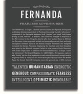Fernanda Personalized Name Meaning Art Prints – Name Stories