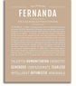 Fernanda Personalized Name Meaning Art Prints – Name Stories