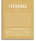 Fernanda Personalized Name Meaning Art Prints – Name Stories