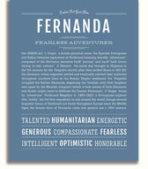 Fernanda Personalized Name Meaning Art Prints – Name Stories