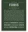 Ferris Personalized Name Meaning Art Prints – Name Stories
