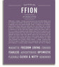 Ffion Personalized Name Meaning Art Prints – Name Stories