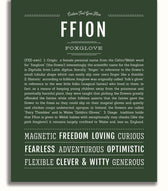 Ffion Personalized Name Meaning Art Prints – Name Stories