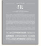 Fil Personalized Name Meaning Art Prints – Name Stories