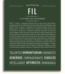 Fil Personalized Name Meaning Art Prints – Name Stories