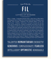 Fil Personalized Name Meaning Art Prints – Name Stories