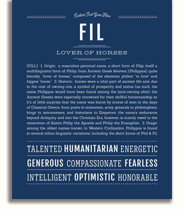 Fil Personalized Name Meaning Art Prints – Name Stories