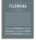 Filomena | Name Art Print – Name Stories