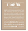 Filomena | Name Art Print – Name Stories