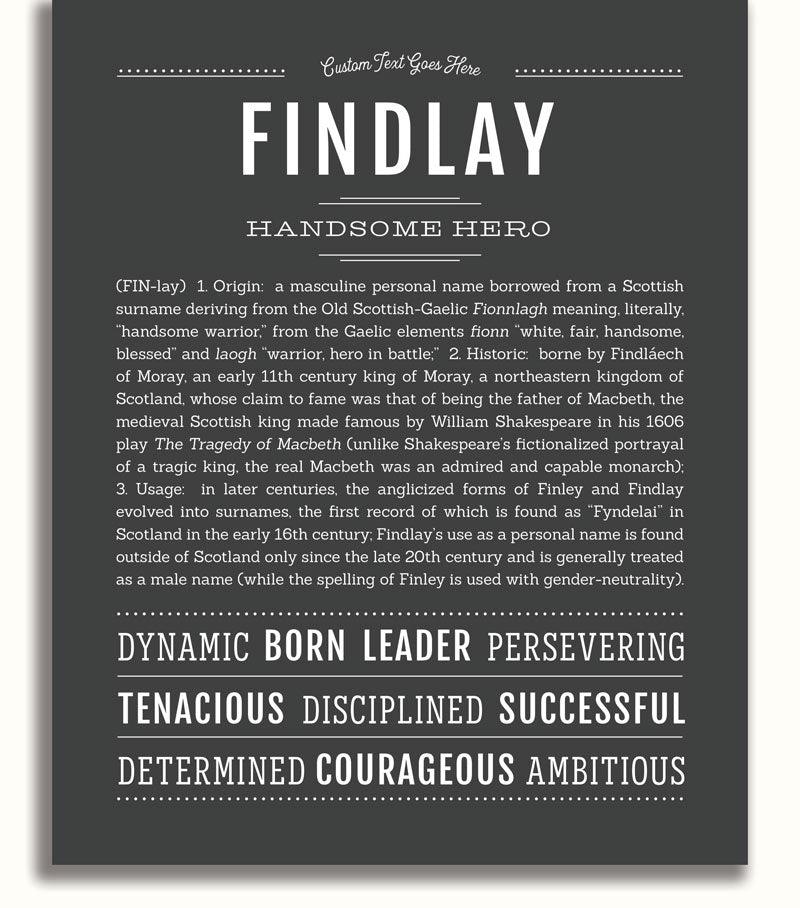 Findlay Personalized Name Meaning Art Prints – Name Stories