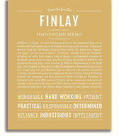 Finlay Personalized Name Meaning Art Prints – Name Stories