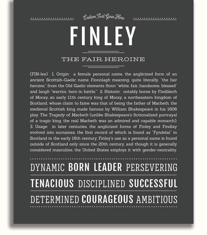 Finley Personalized Name Meaning Art Prints – Name Stories
