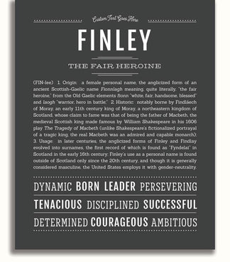 Finley (female) | Name Art Print – Name Stories