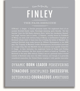 Finley Personalized Name Meaning Art Prints – Name Stories