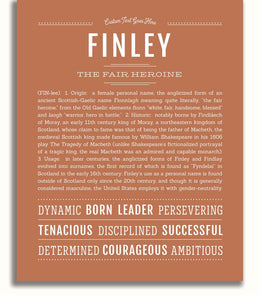 Finley Personalized Name Meaning Art Prints – Name Stories