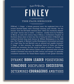 Finley (female) | Name Art Print – Name Stories