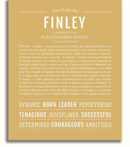 Finley (male) | Name Art Print – Name Stories