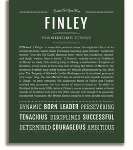 Finley (male) | Name Art Print – Name Stories