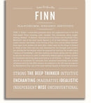 Finn Personalized Name Meaning Art Prints – Name Stories