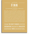 Finn Personalized Name Meaning Art Prints – Name Stories
