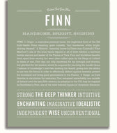 Finn Personalized Name Meaning Art Prints – Name Stories