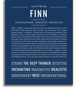 Finn Personalized Name Meaning Art Prints – Name Stories