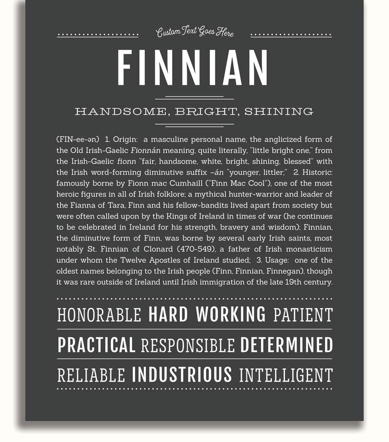 Finnian Personalized Name Meaning Art Prints – Name Stories