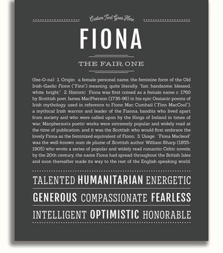 Fiona Personalized Name Meaning Art Prints – Name Stories