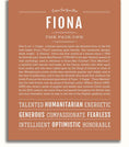 Fiona | Name Art Print – Name Stories