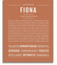 Fiona Personalized Name Meaning Art Prints – Name Stories