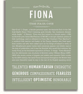 Fiona Personalized Name Meaning Art Prints – Name Stories